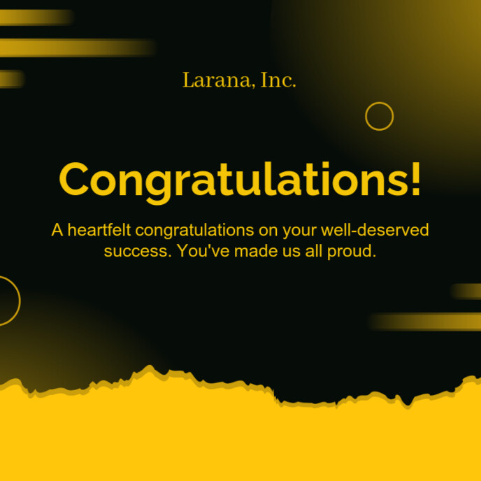 Black Joyful Congratulations On Your Success Album Cover Template ...