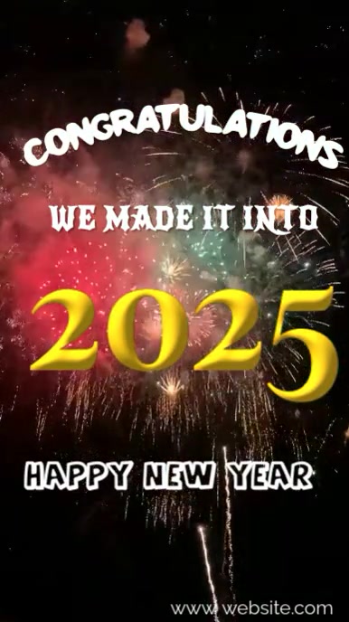 Black Joyful Congratulations We Made It To New Year Instagram Post ...