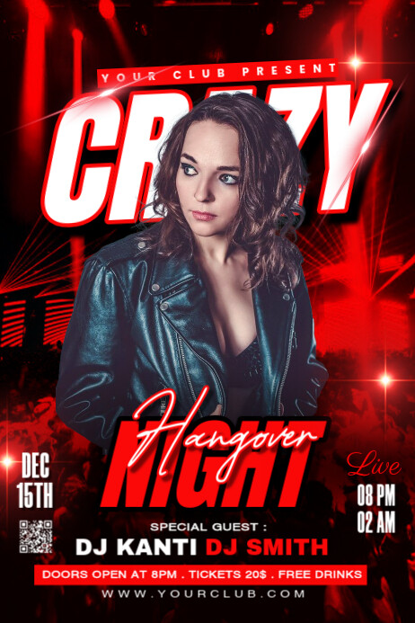 Black Joyful Crazy Night Party Poster Template | PosterMyWall