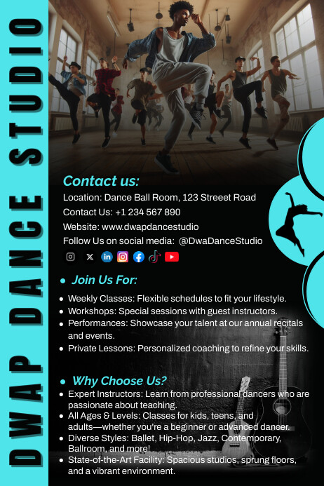 Copy of Black Joyful Dance Studio Training Ad Poster | PosterMyWall