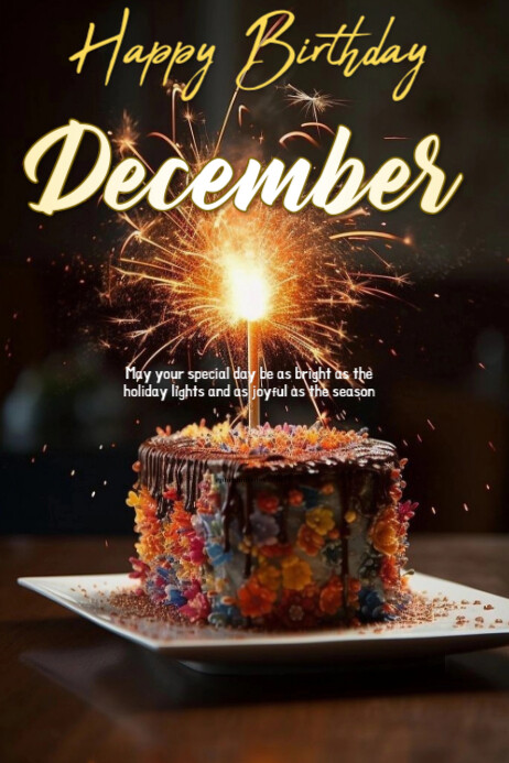 Copy of Black Joyful December Birthday Poster | PosterMyWall