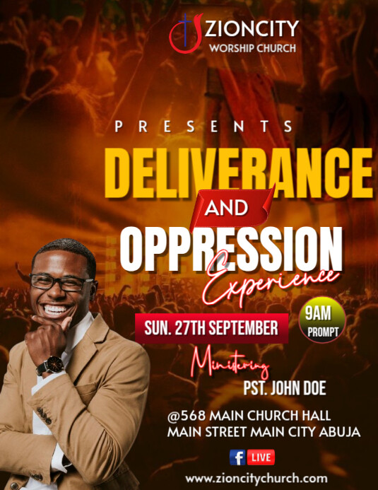 Black Joyful Deliverance From Oppression Sunday Service Flyer (us ...