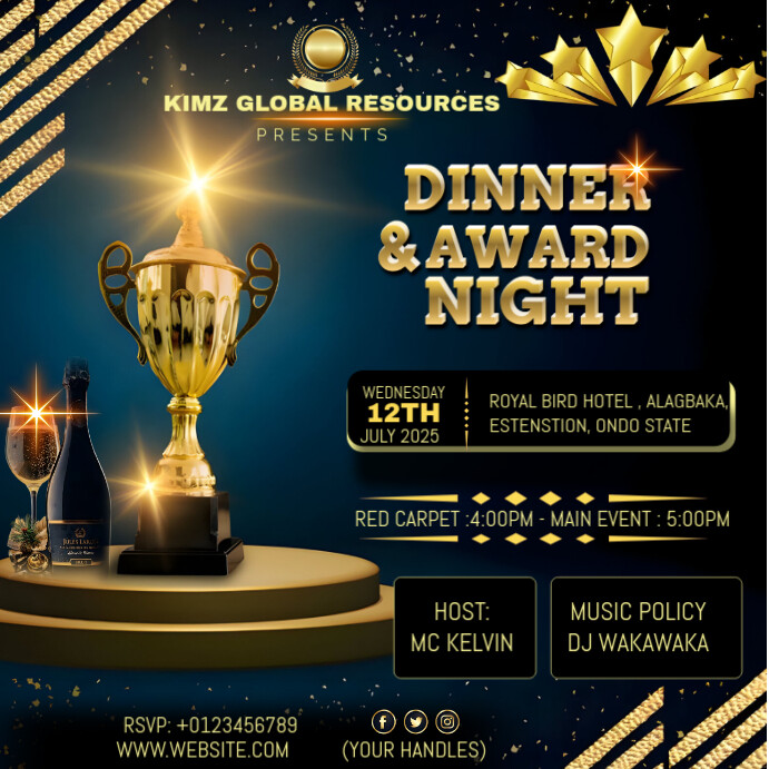 Copy of Black Joyful Dinner And Award Night flyer Instagram Post | PosterMyWall