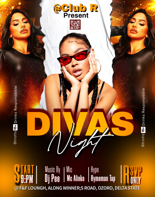Black Joyful Divas Night Party Poster/wallboa Template | PosterMyWall
