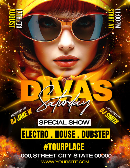 Black Joyful Divas Saturday Party Flyer (us L Template | PosterMyWall