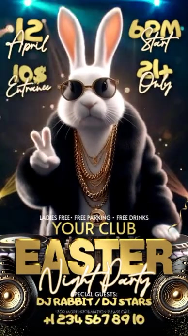 Black Joyful Easter Night Party Instagram Story Video Template ...
