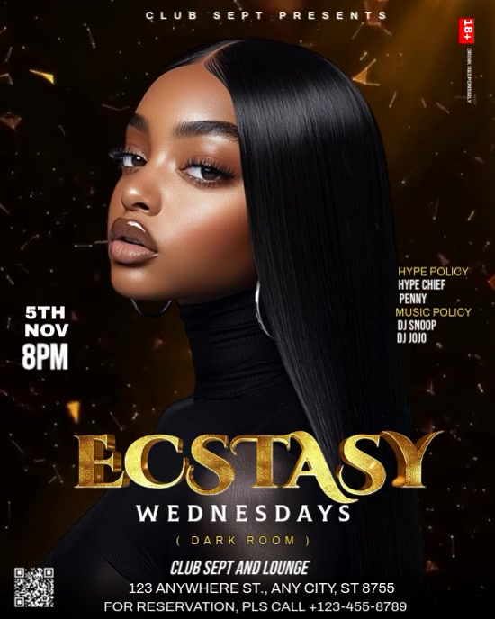 Copy of Black Joyful Ecstasy Wednesday Instagram Portrait | PosterMyWall