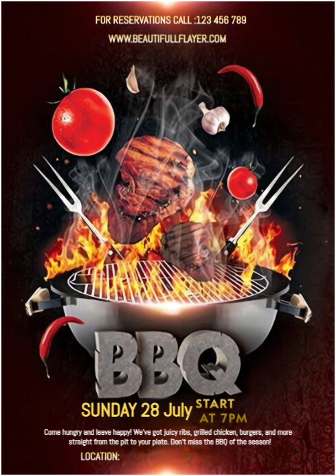 Copy of Black Joyful Editable Bbq Cookout Flyer Template – Summer ...