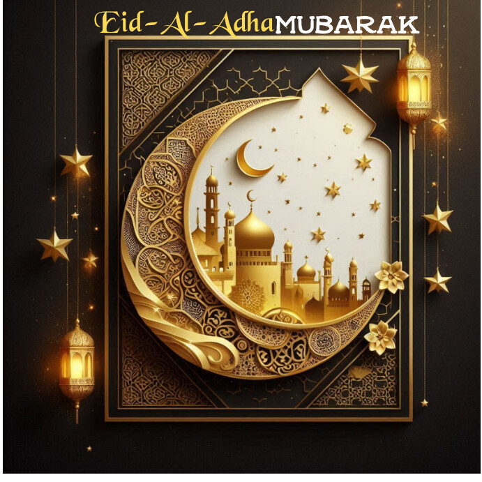 Black Joyful Eid Al Adha Instagram Post Template | PosterMyWall