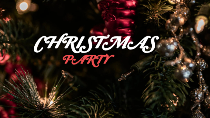 Black Joyful Elegant Christmas Tree Close-up Digital Display (16:9 ...