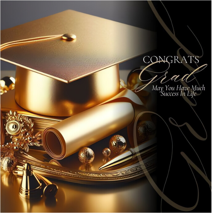 Copy of Black Joyful Elegant Gold Graduation Celebration Poster ...