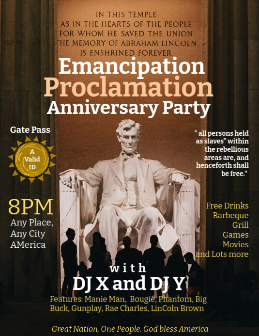 Black Joyful Emancipation Proclamation Anniversary Flyer (us Letter ...