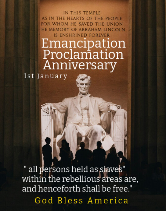 Plantilla de Black Joyful Emancipation Proclamation Anniversary Poster ...