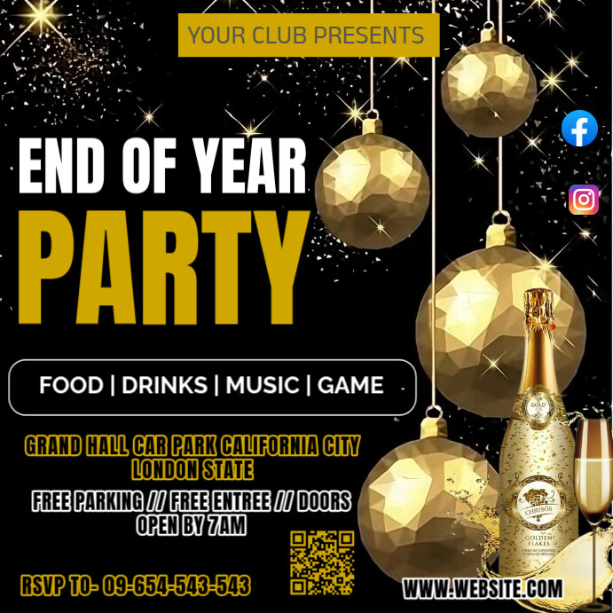 Copy of Black Joyful End Of Year Party Instagram Post | PosterMyWall