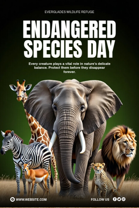 Black Joyful Endangered Species Day Poster Template | PosterMyWall
