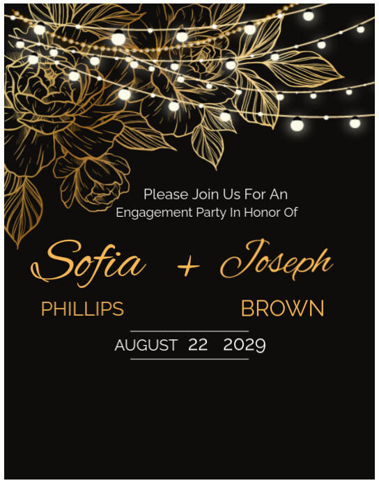 Black Joyful Engagement Poster/wallboard Template | PosterMyWall