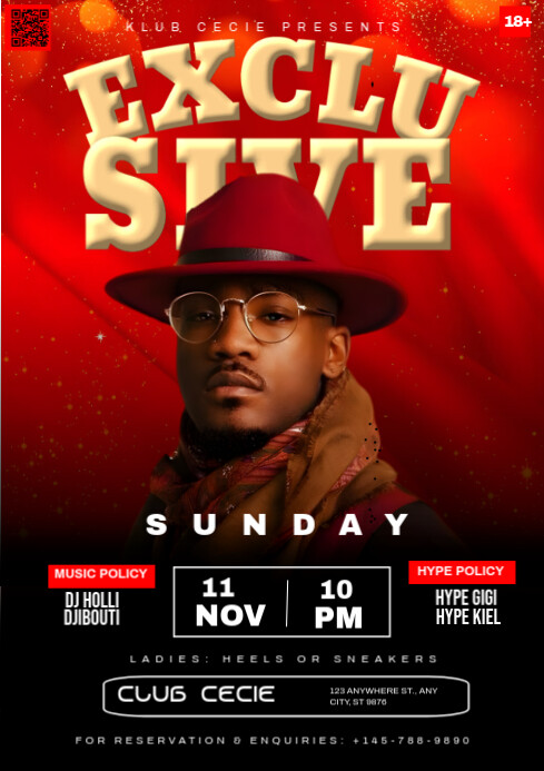 Black Joyful Exclusive Sunday Flyer A4 Template | PosterMyWall