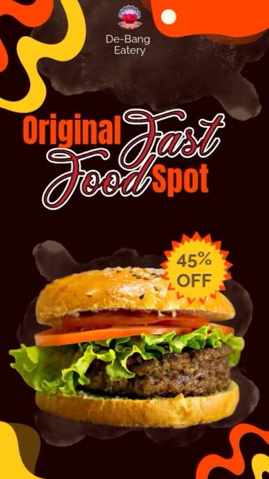 Black Joyful Fast Food Instagram Reel Template | PosterMyWall