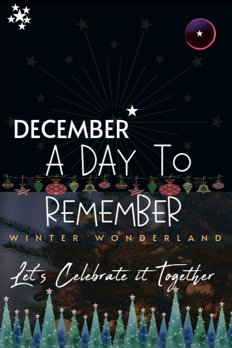 Black Joyful Festive December Poster Template | PosterMyWall