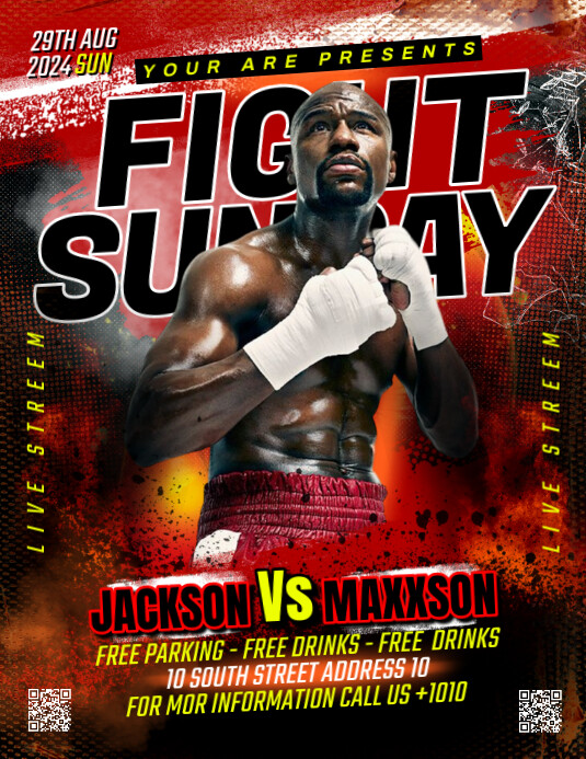 Copy of Black Joyful Fight Boxing Flyer Flyer (us Let | PosterMyWall