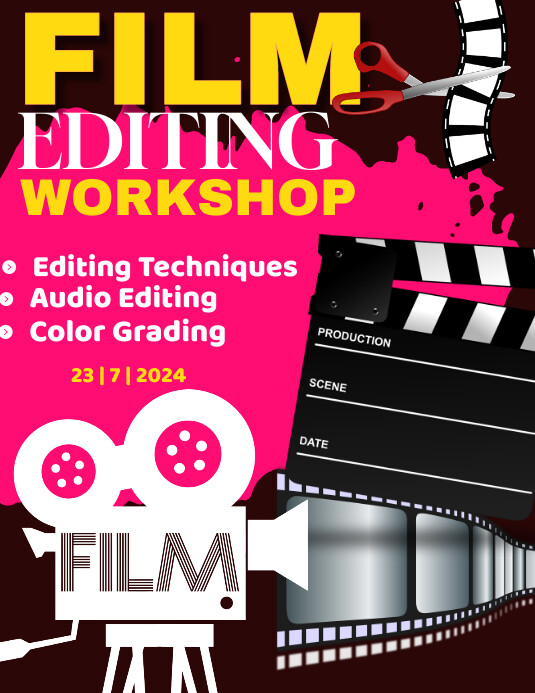 Copy of Black Joyful Film Editing Flyer (us Letter) | PosterMyWall