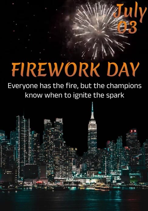Copy of Black Joyful Firework Day A4 | PosterMyWall