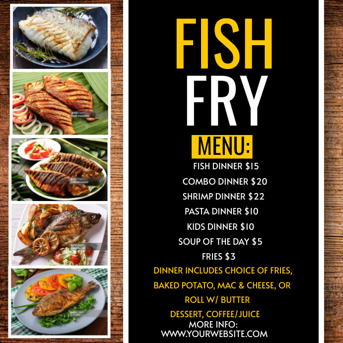 Black Joyful Fish Fry Menu Instagram Post Modelo | PosterMyWall