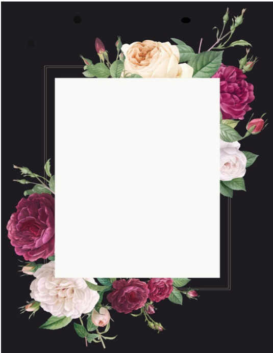 Black Joyful Flower Photo Frame Flyer (us Let Template | PosterMyWall