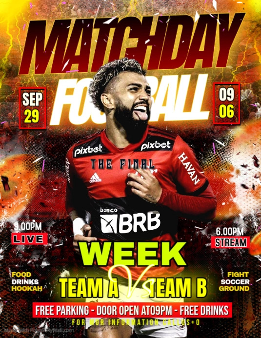 Copy of Black Joyful Football Soccer Matchday Flyer Flyer (us Letter ...