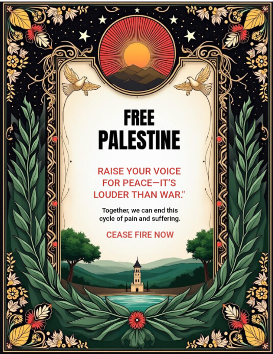Black Joyful Free Palestine Flyer (us Letter) Template | PosterMyWall
