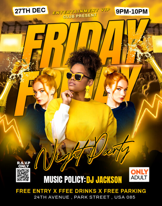 Black Joyful Friday Latin Party Flyer Poster/wallboard Template ...