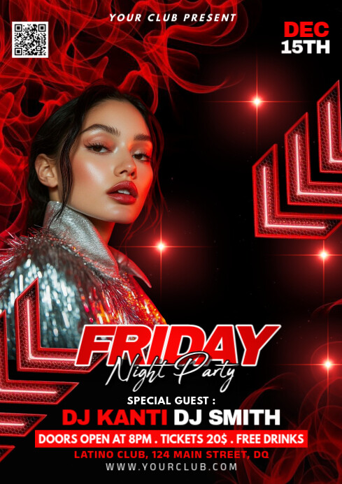 Plantilla de Black Joyful Friday Night Party A4 | PosterMyWall