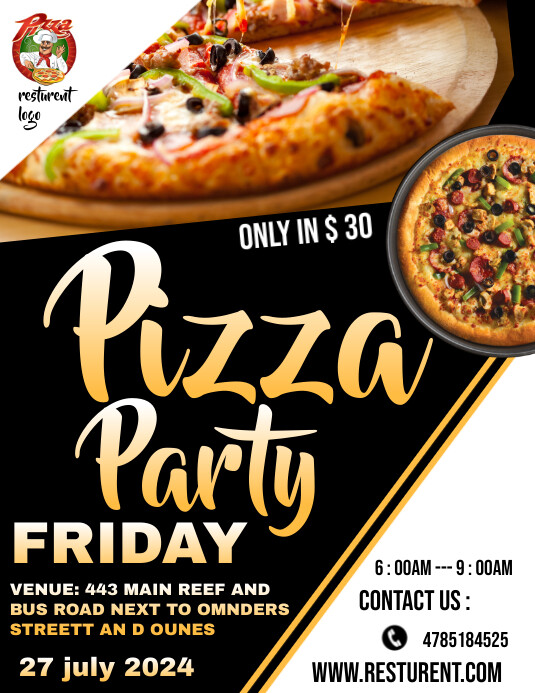 Black Joyful Friday Party Flyer,friday Dinner Template | PosterMyWall