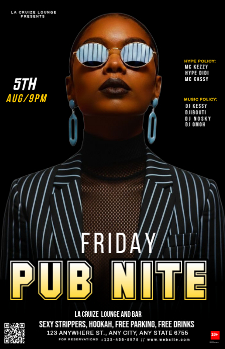 Black Joyful Friday Pub Nite Tabloid Template | PosterMyWall