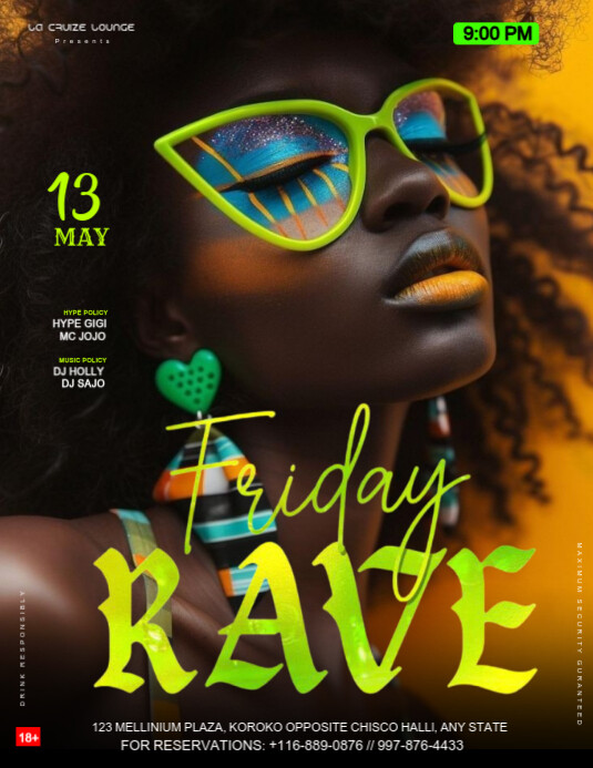 Copy of Black Joyful Friday Rave Flyer (us Letter) | PosterMyWall