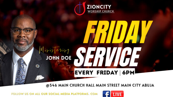 Black Joyful Friday Service Twitter Post Template | PosterMyWall