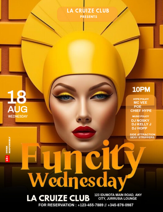 Black Joyful Funcity Wednesday Flyer (us Letter) Template | PosterMyWall