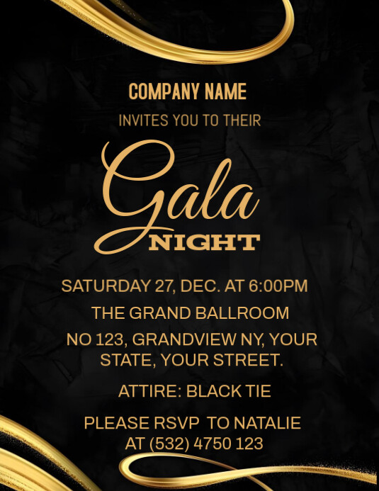 Copy of Black Joyful Gala Night Flyer (us Letter) | PosterMyWall