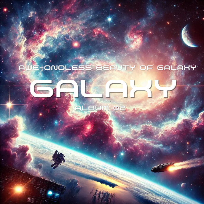 Black Joyful Galaxy Album Cover Template | PosterMyWall
