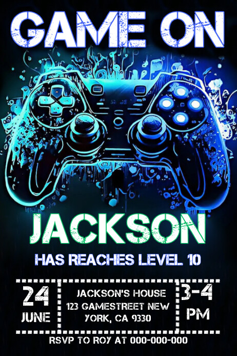 Copy of Black Joyful Game Birthday Theme Poster | PosterMyWall
