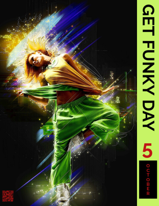 Copy of Black Joyful Get Funky Day Flyer (us Letter) | PosterMyWall