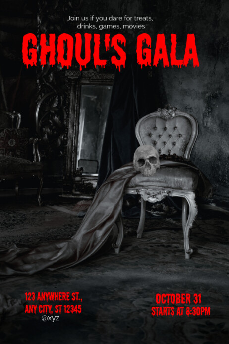 Plantilla de Black Joyful Ghoula Gala Poster | PosterMyWall