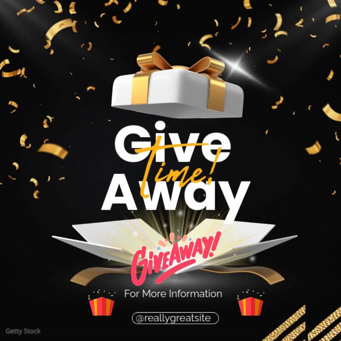 Black Joyful Give Away Surprize Instagram Post Template | PosterMyWall
