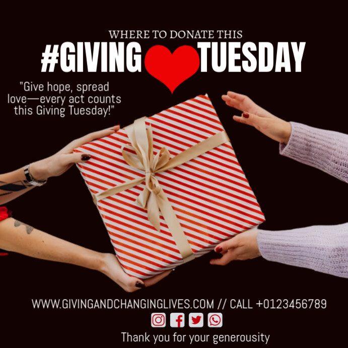 Copy of Black Joyful Giving Tuesday Instagram Post | PosterMyWall