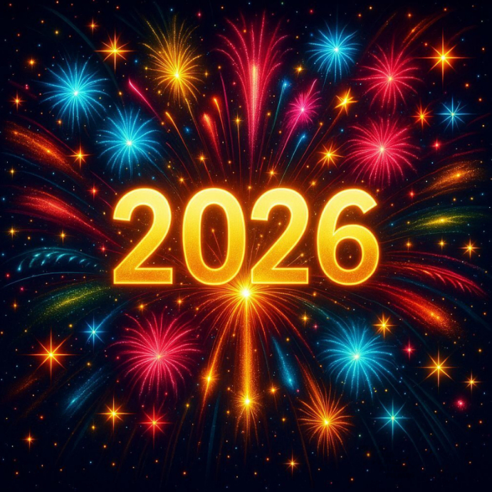 Plantilla de Black Joyful Golden Burst 2026 Instagram Post | PosterMyWall