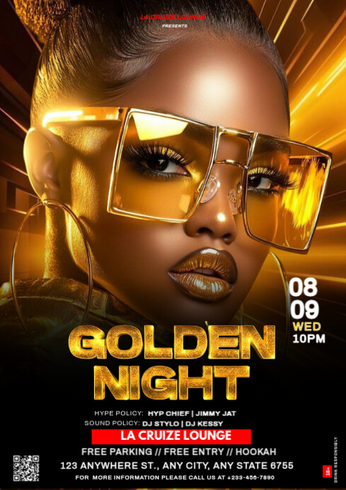 Copy of Black Joyful Golden Night A4 | PosterMyWall