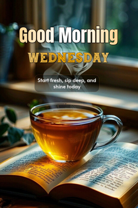 Black Joyful Good Morning Wednesday Poster Template | PosterMyWall