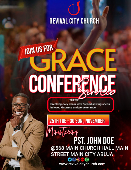 Black Joyful Grace Conference Service Flyer (us Letter) Template ...