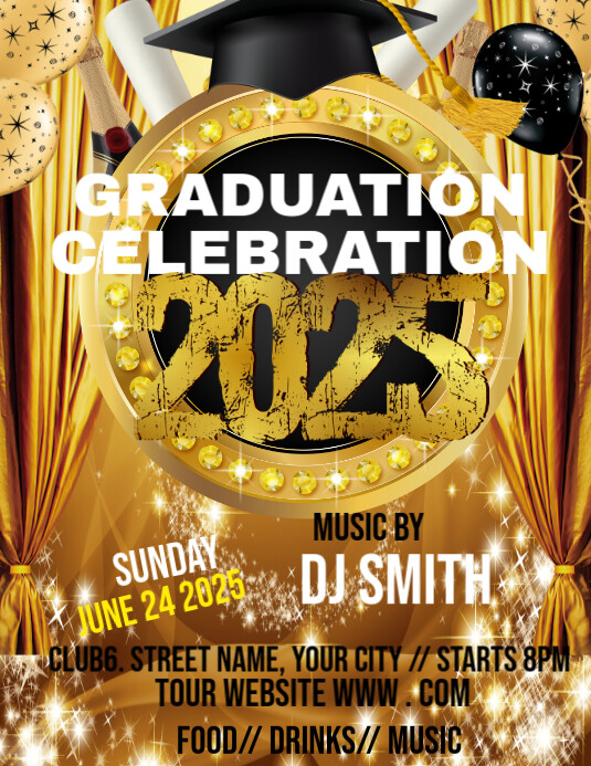 Copy of Black Joyful Graduation Cermony Poster Flyer (us Letter ...