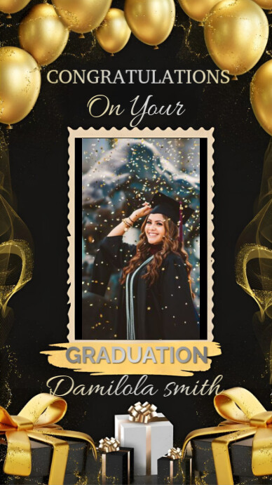 Copy of Black Joyful Graduation Congratulations Flyer Whatsapp Status ...